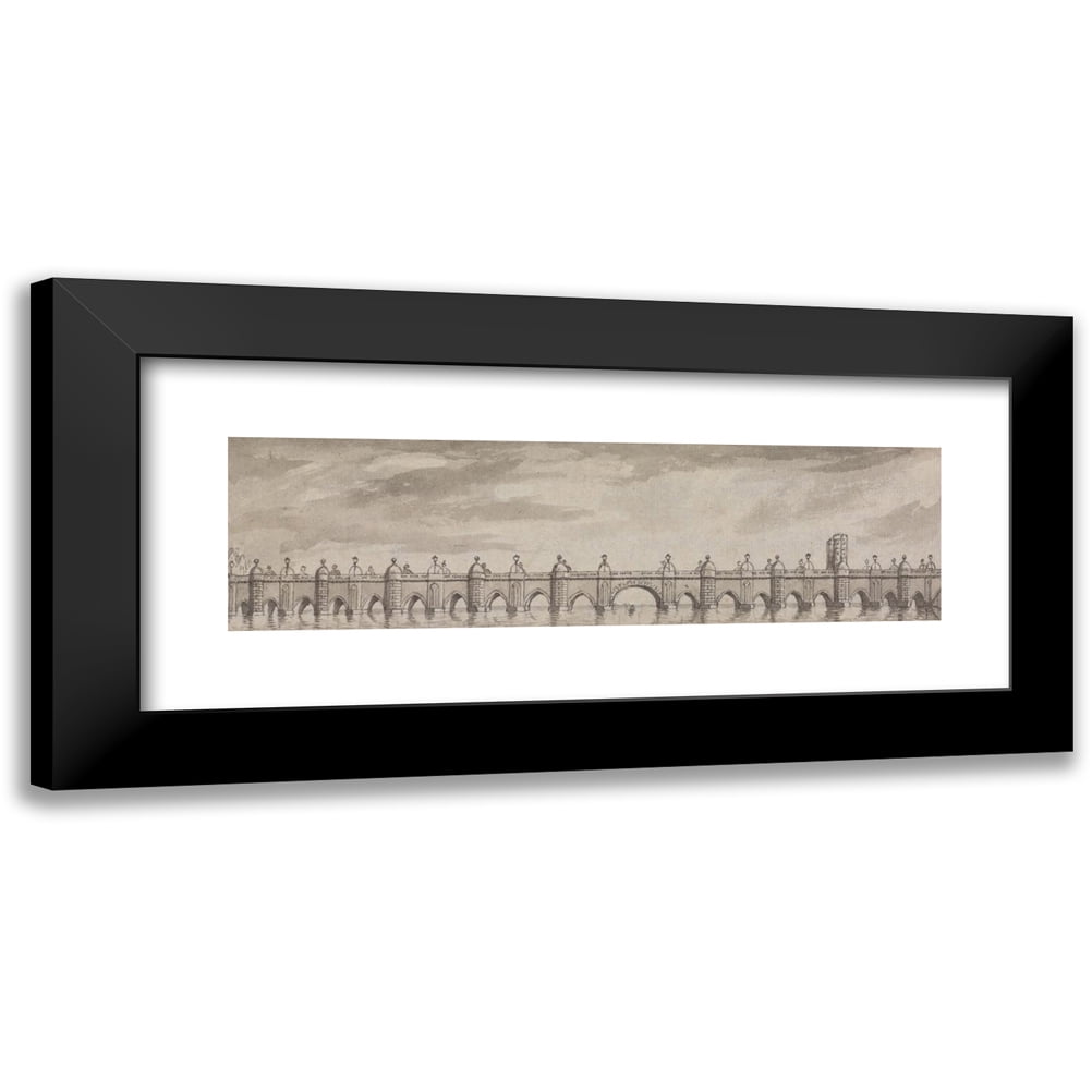 Samuel Wale 24x9 Black Modern Framed Museum Art Print Titled - London ...