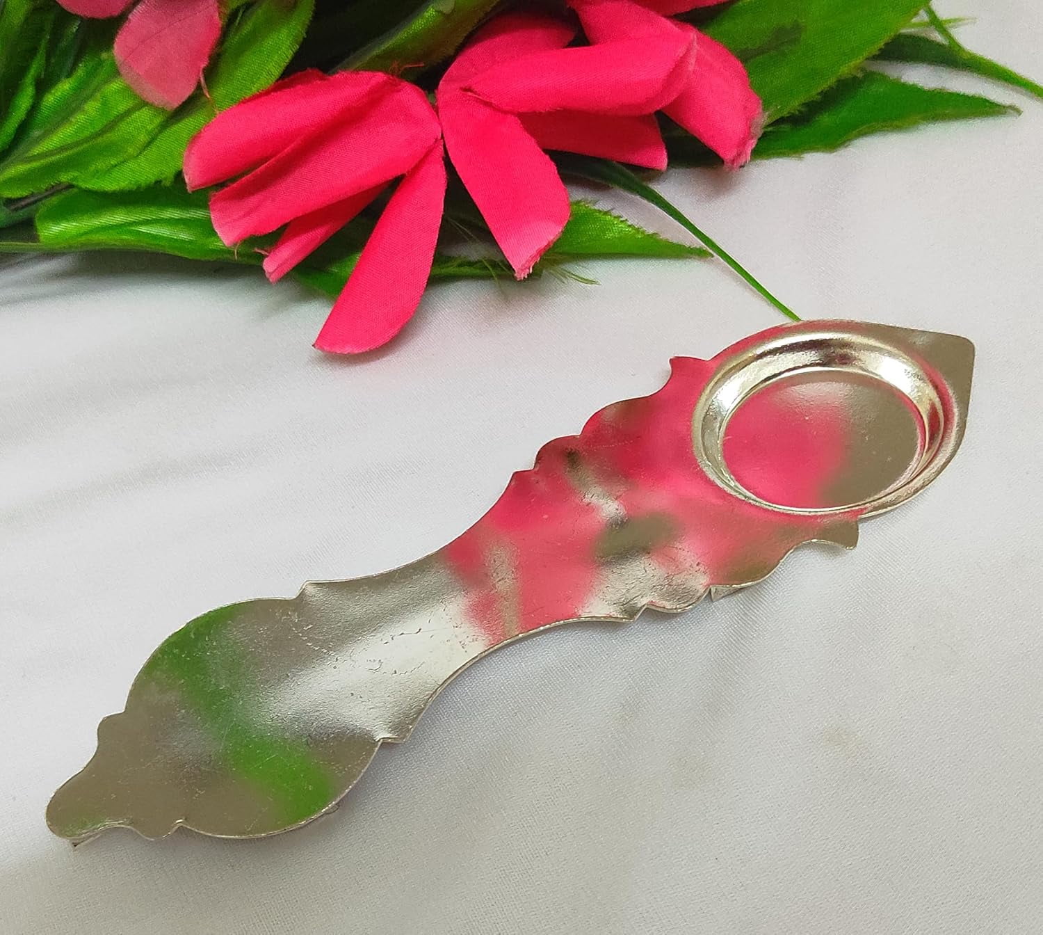 Samukkaras Pure German Silver Handicraft Arathi Set for PoojaSilver ...