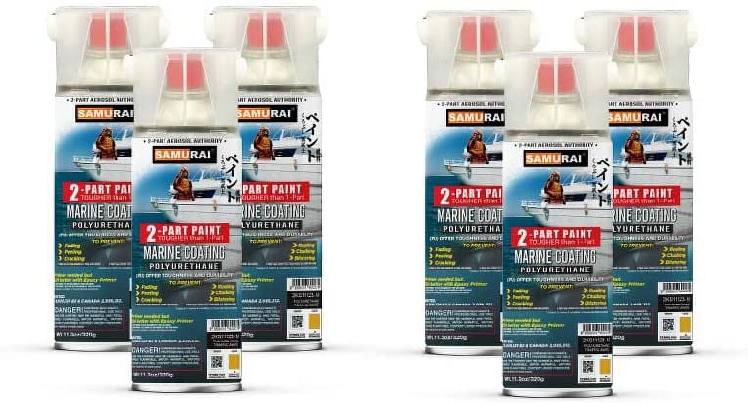 Samurai 2-Part Polyurethane Spray Paint for Marine - 11.3 Ounce UV ...