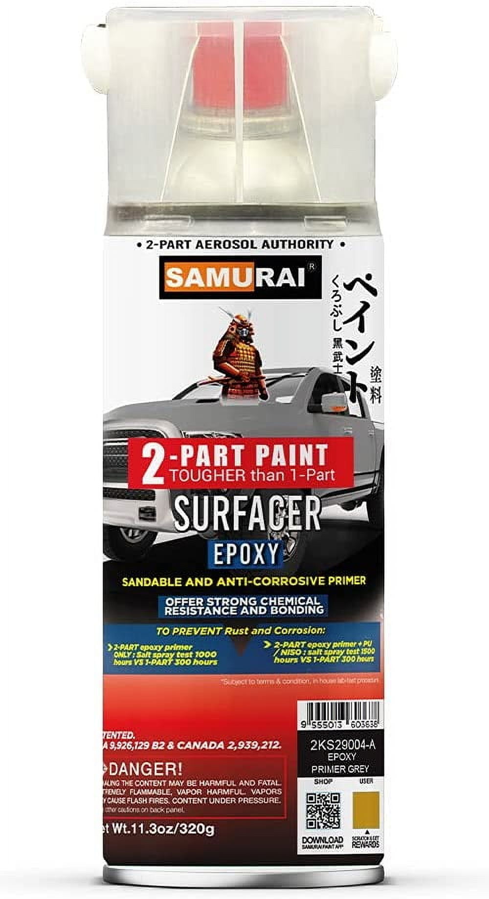 Samurai 2-Part Spray Paint Epoxy Primer for Car Surfacer (Metal Primer ...