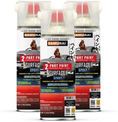 Samurai 2-Part Spray Paint Epoxy Primer for Car Surfacer (Primer White ...