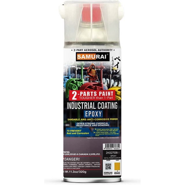 Samurai 2-Part Spray Paint Epoxy Primer for Industrial (Primer White ...