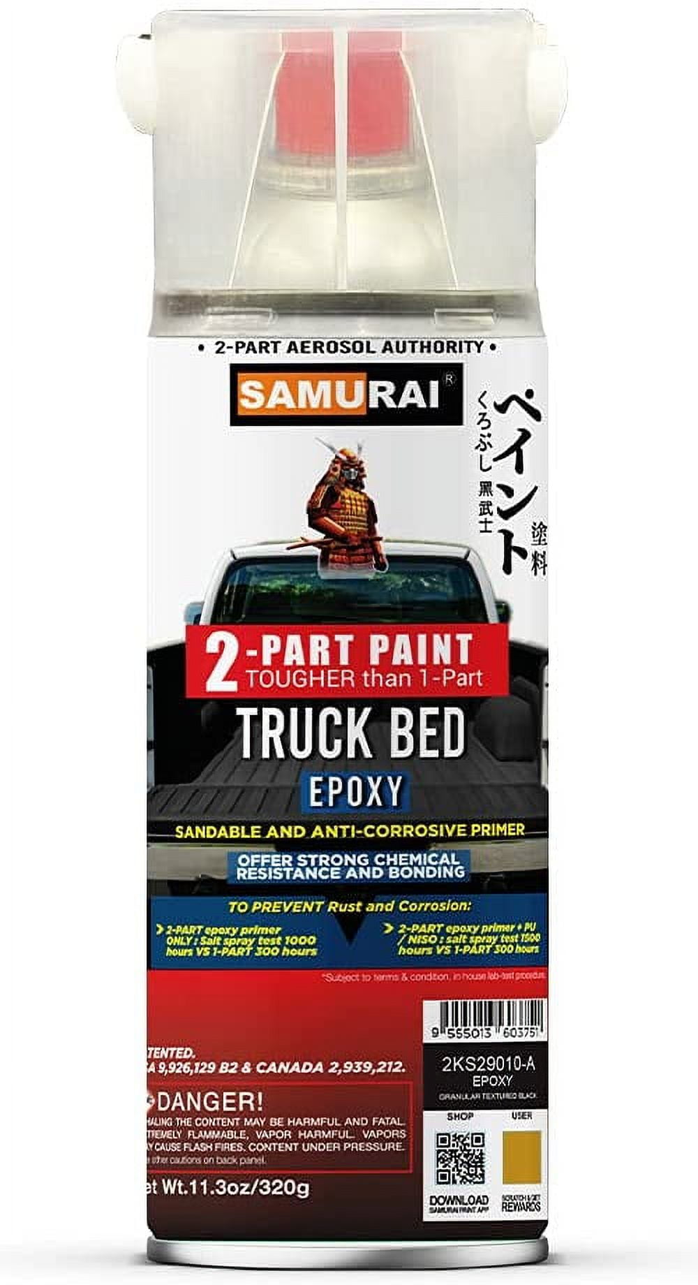 Samurai 2-Part Spray Paint Epoxy Primer for Truck Bed Liner (Granular ...