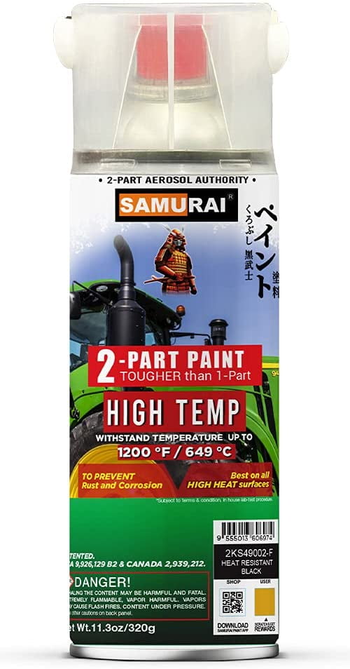 Samurai 2-Part Spray Paint for Agriculture - High Temp (Black, Pack of ...