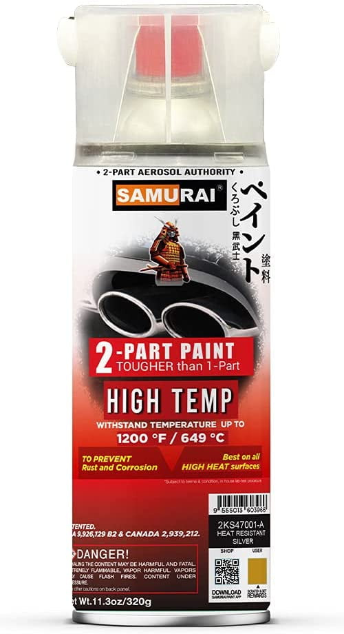 Samurai 2-Part Spray Paint for Car Exhaust Pipe - High Heat (Black ...