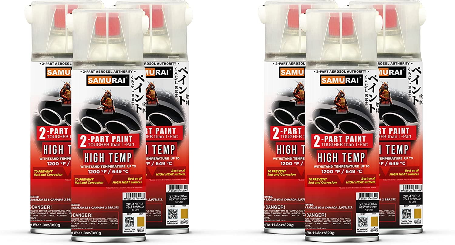 Samurai 2-Part Spray Paint for Car Exhaust Pipe - High Heat (Black ...