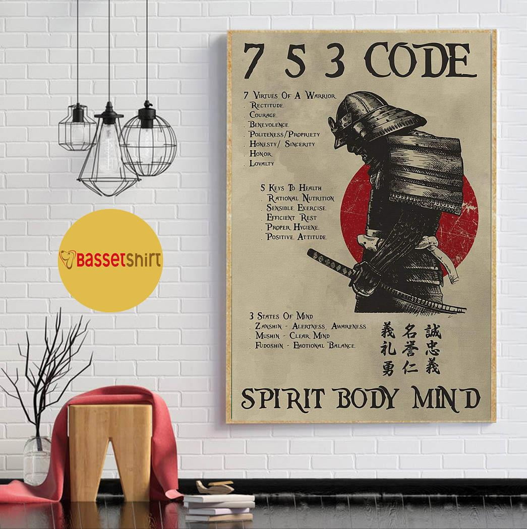 Samurai 7 5 3 Code spirit body mind poster 11 x 17 Inch Poster ...