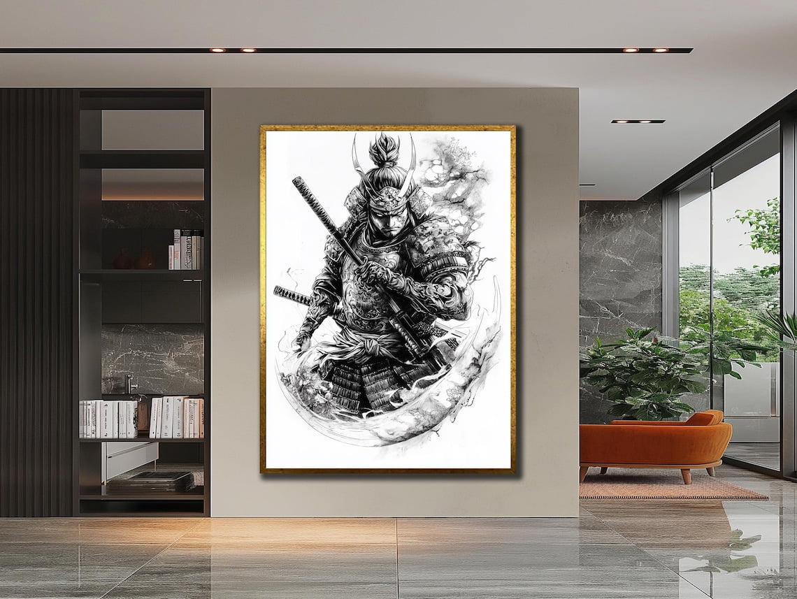Samurai Canvas Art: Framed Japanese Katana Poster, F377, Unframed Canvas Size 12x18 - Walmart.com