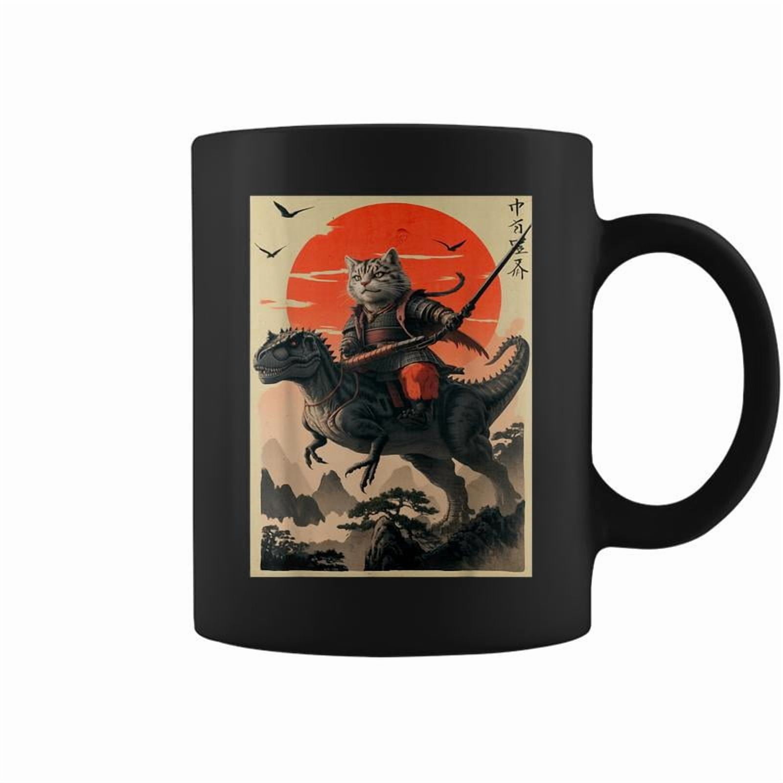 Samurai Cat Riding Dinosaur Japanese Cat Samurai Coffee Mugs - Walmart.com