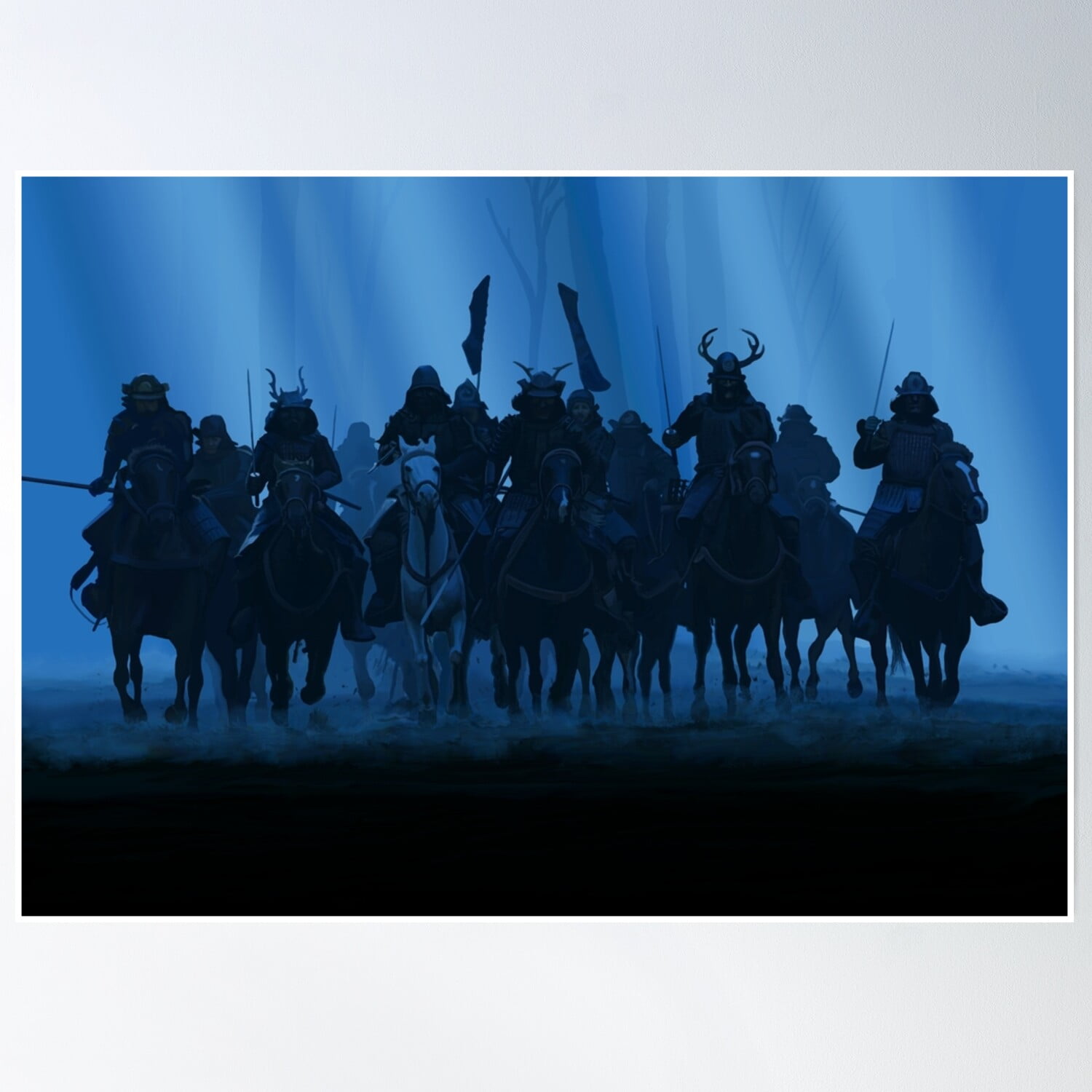 Samurai Charge Poster Wall Art, Modern Wall Decor, 12x18 UNFRAMED ...