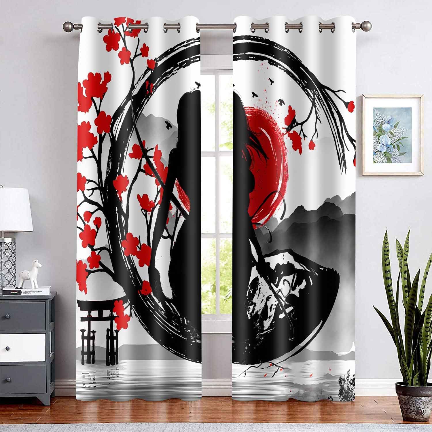 Samurai Curtains Japanese Female Samurai Window Curtains - Walmart.com
