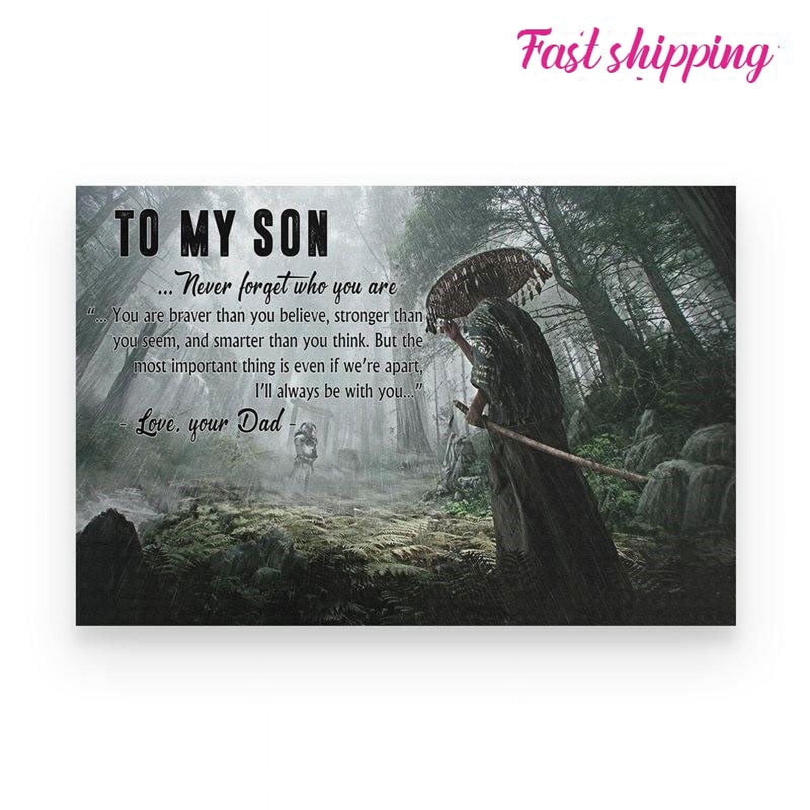 Samurai Dad To Son Never Forget Who You Are Poster Wall Art Horizontal ...