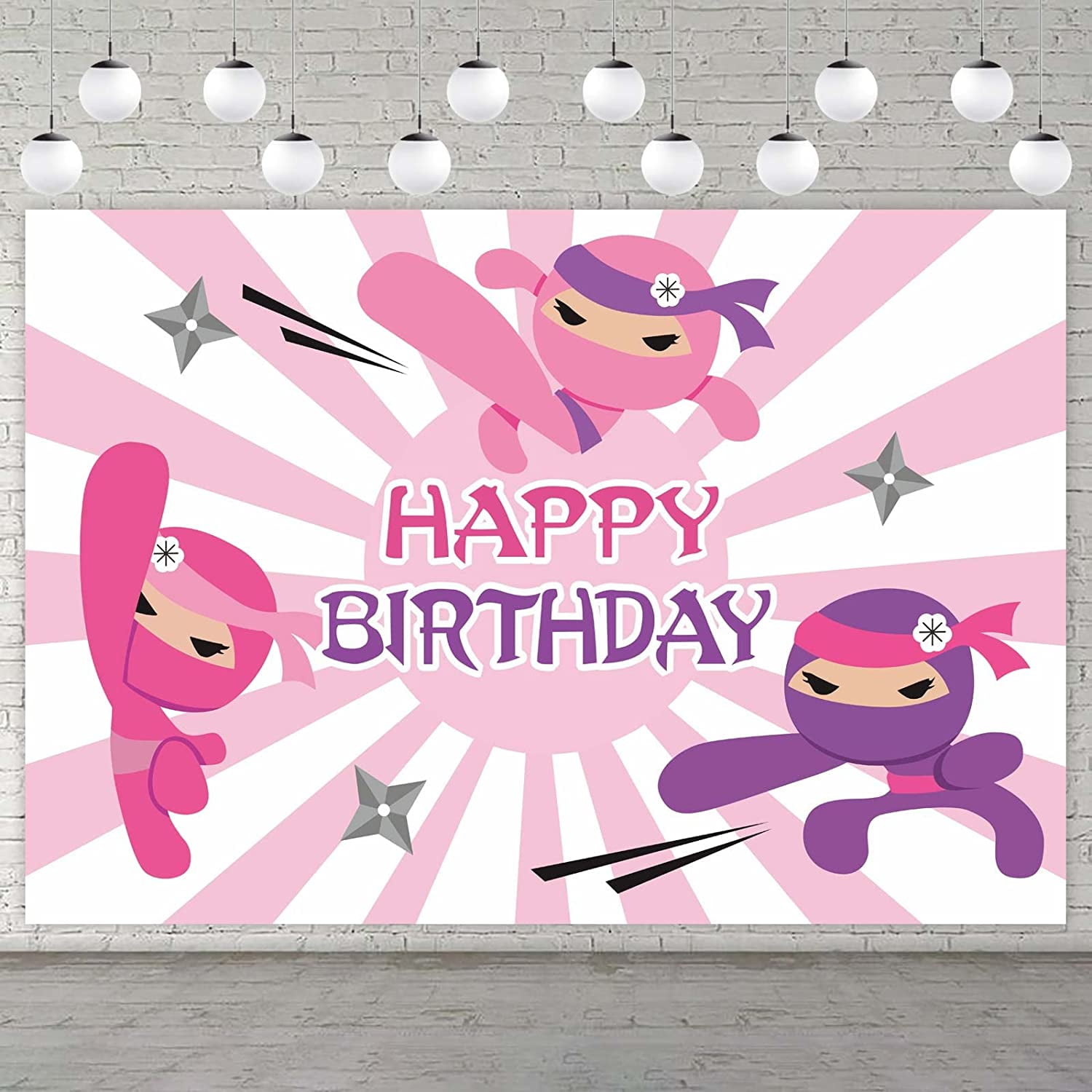 Samurai Happy Birthday Banner Backdrop Background Photo Booth Props ...