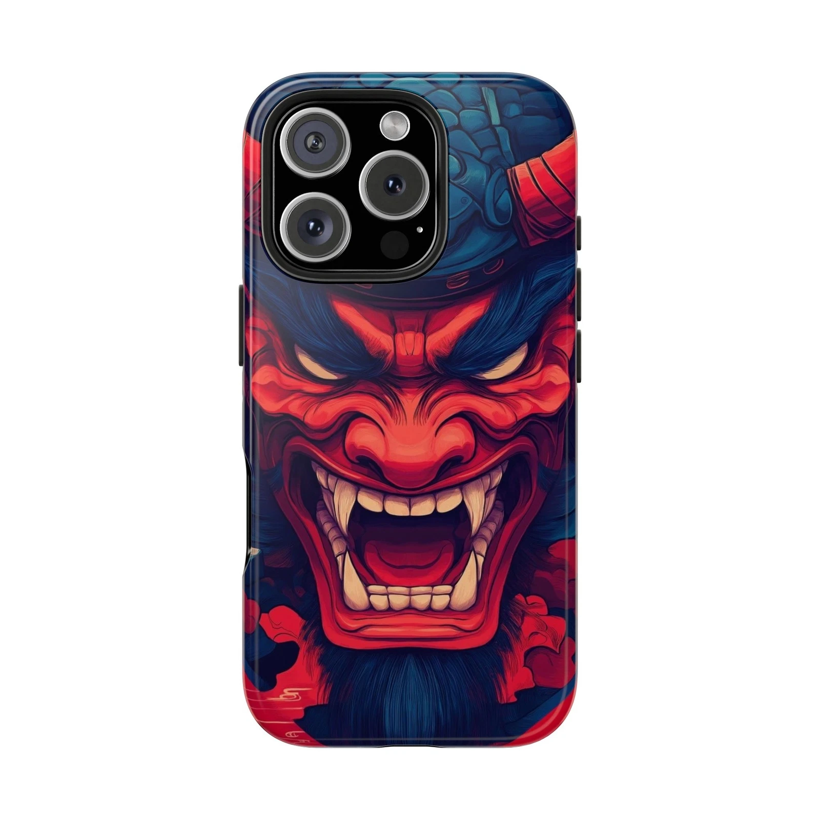 Samurai Mask Asian Warrior Theme Artwork Phone Case for iPhone 11 to 17 ...