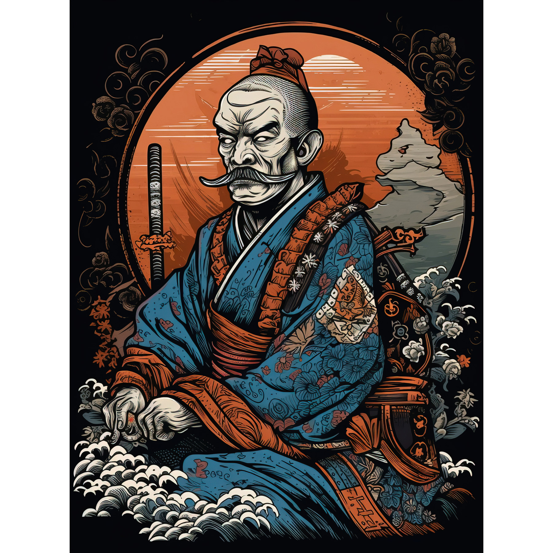 Samurai Master Old School USA Tattoo Ink Body Art Rockabilly Americana ...