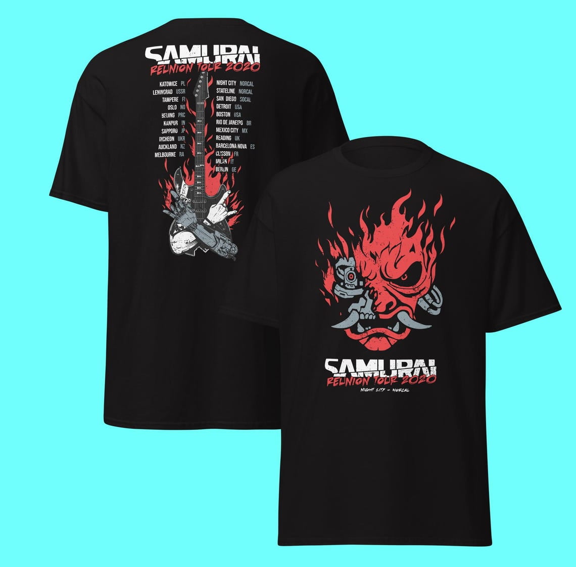 Samurai Reunion Tour Shirt With Tour locations Classic Samurai Band ...