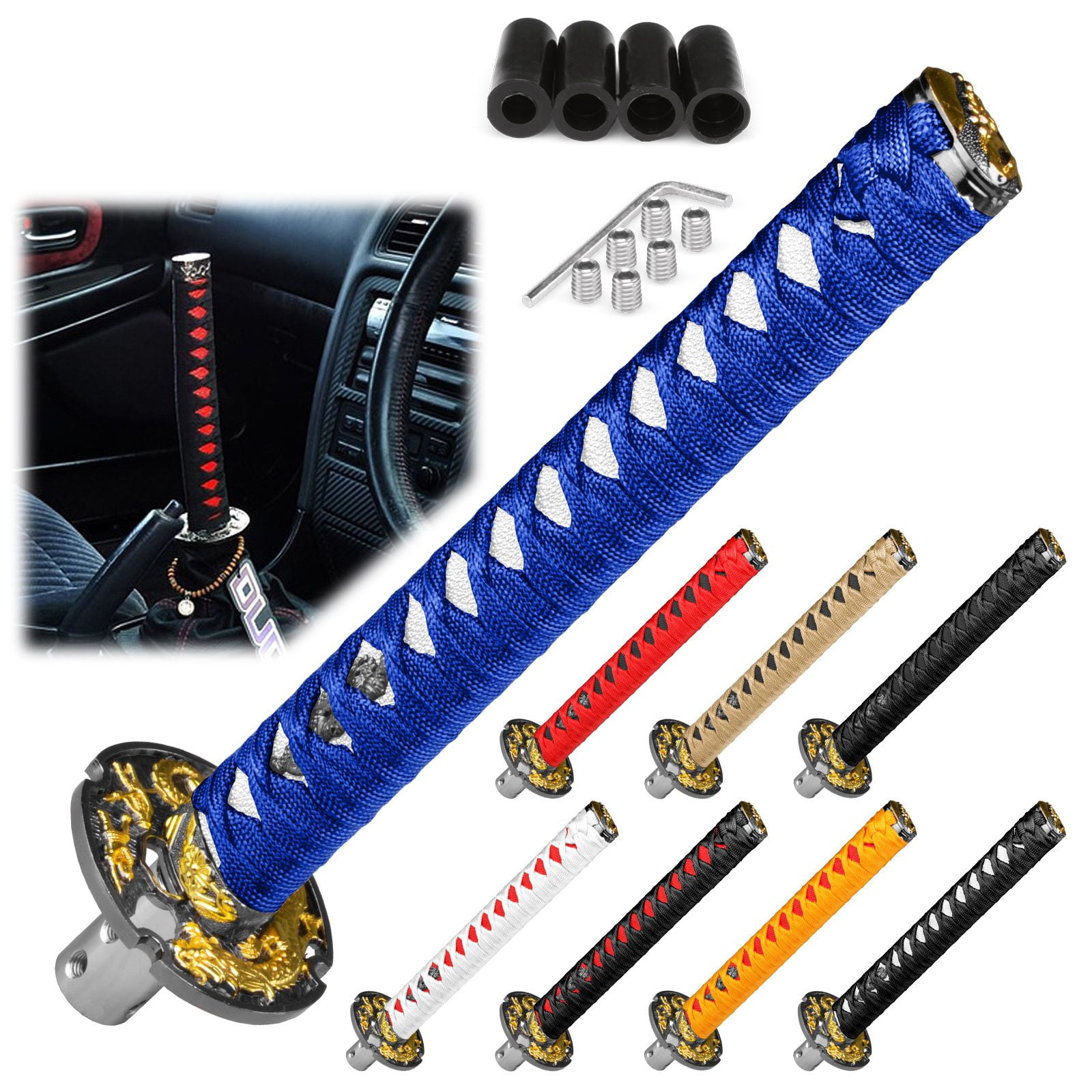 Samurai Sword White Red Shift Knob Shifter Alloy Katana Adapters ...