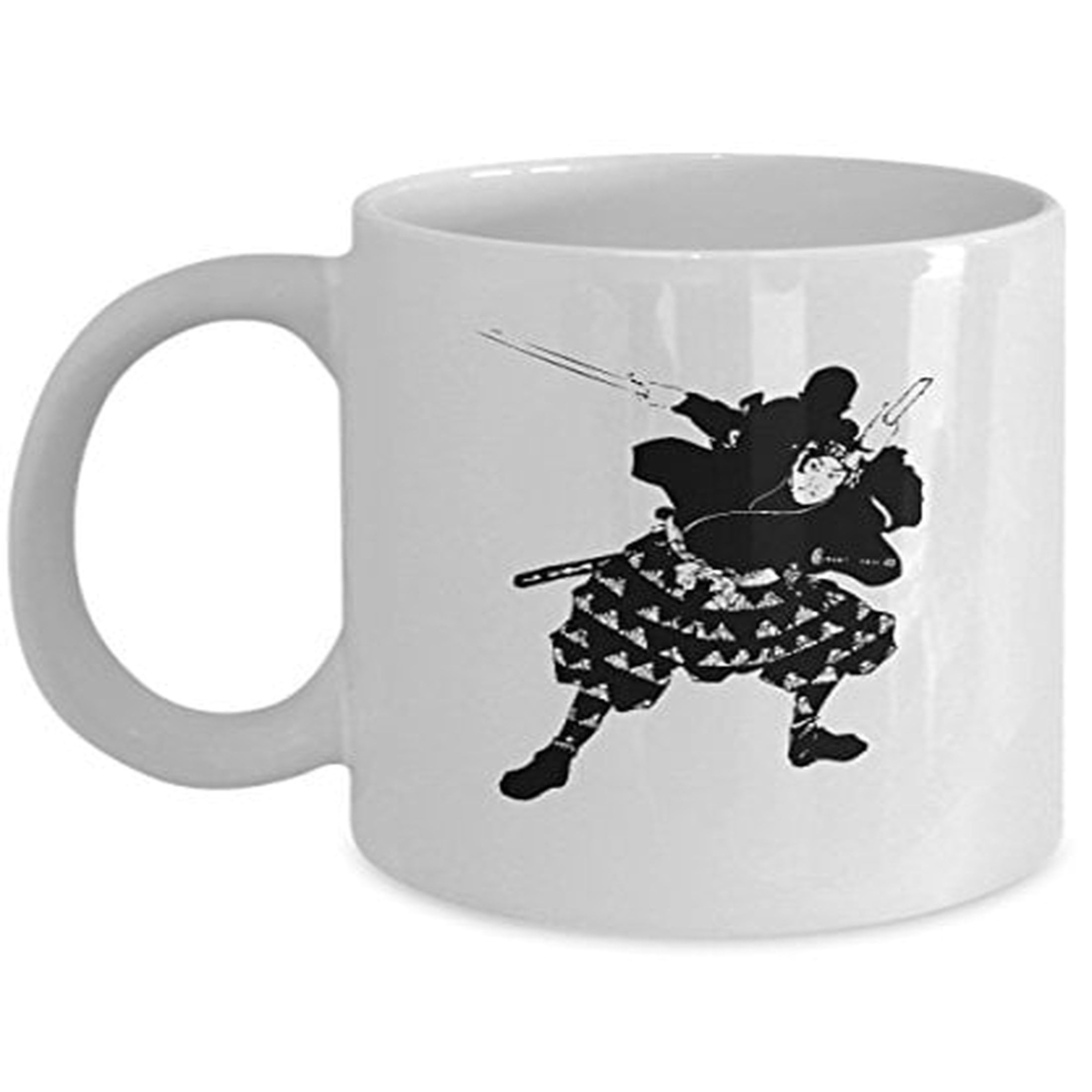 Samurai 11 oz Coffee Mug - Unique Japanese Gift Idea White Ceramic ...