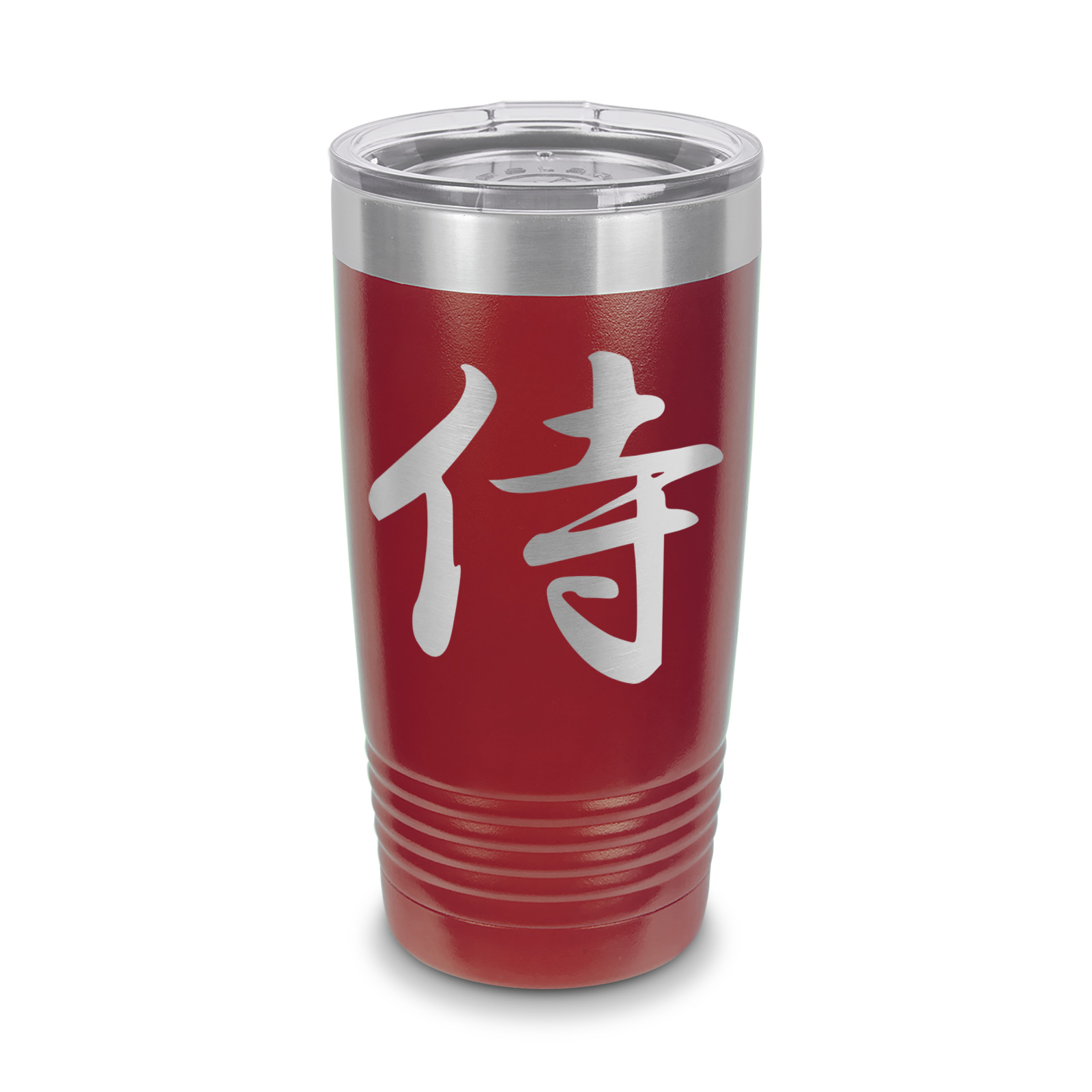 Samurai Tumbler 20 oz - Laser Engraved w/ Clear Lid - Stainless Steel ...