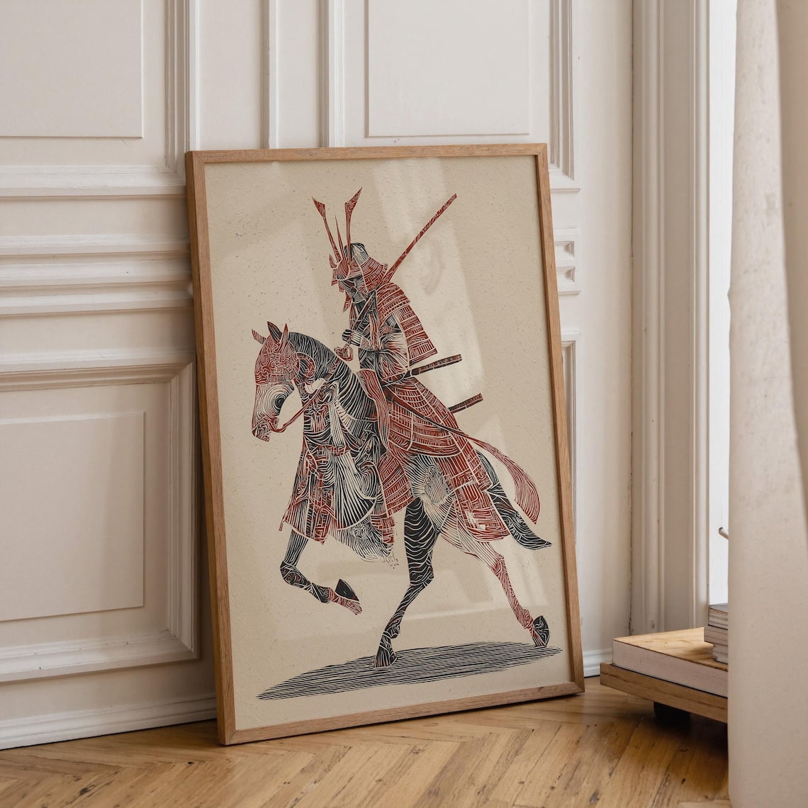 Samurai Warrior Japanese Horse Rider Artwork Minimalist Asian Ink Style ...