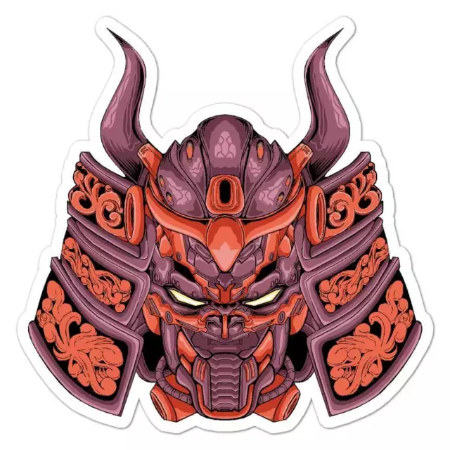 Samurai Warrior Mask Sticker Indoor Outdoor Phone Decal Water Bottle ...