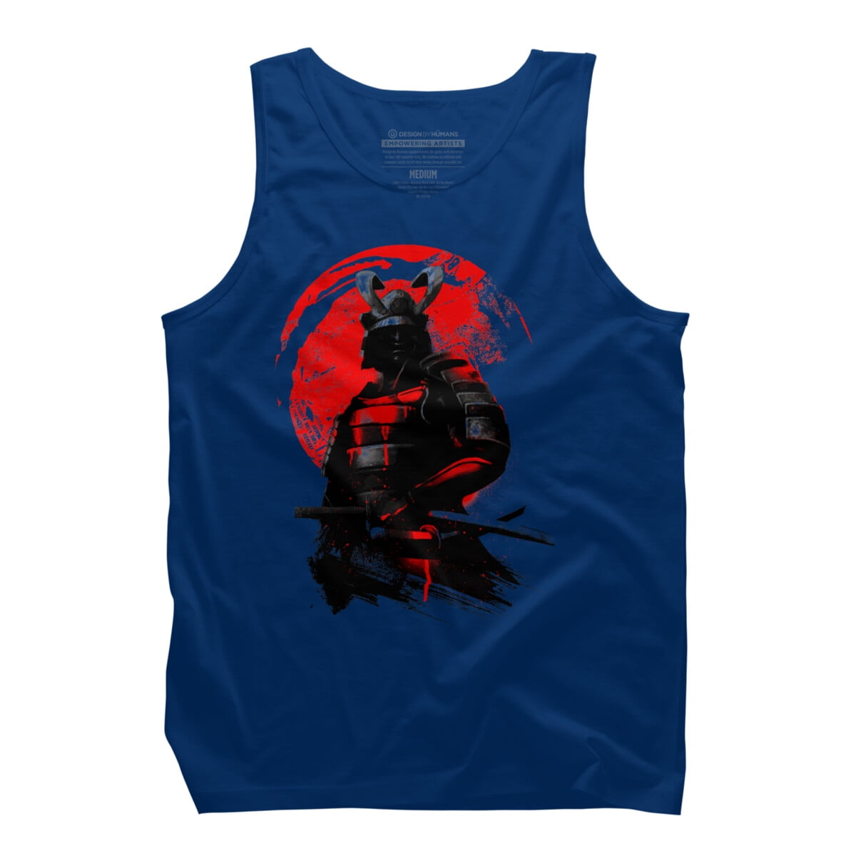 Samurai Warrior Mens Royal Blue Graphic Tank Top - Design By Humans XL ...