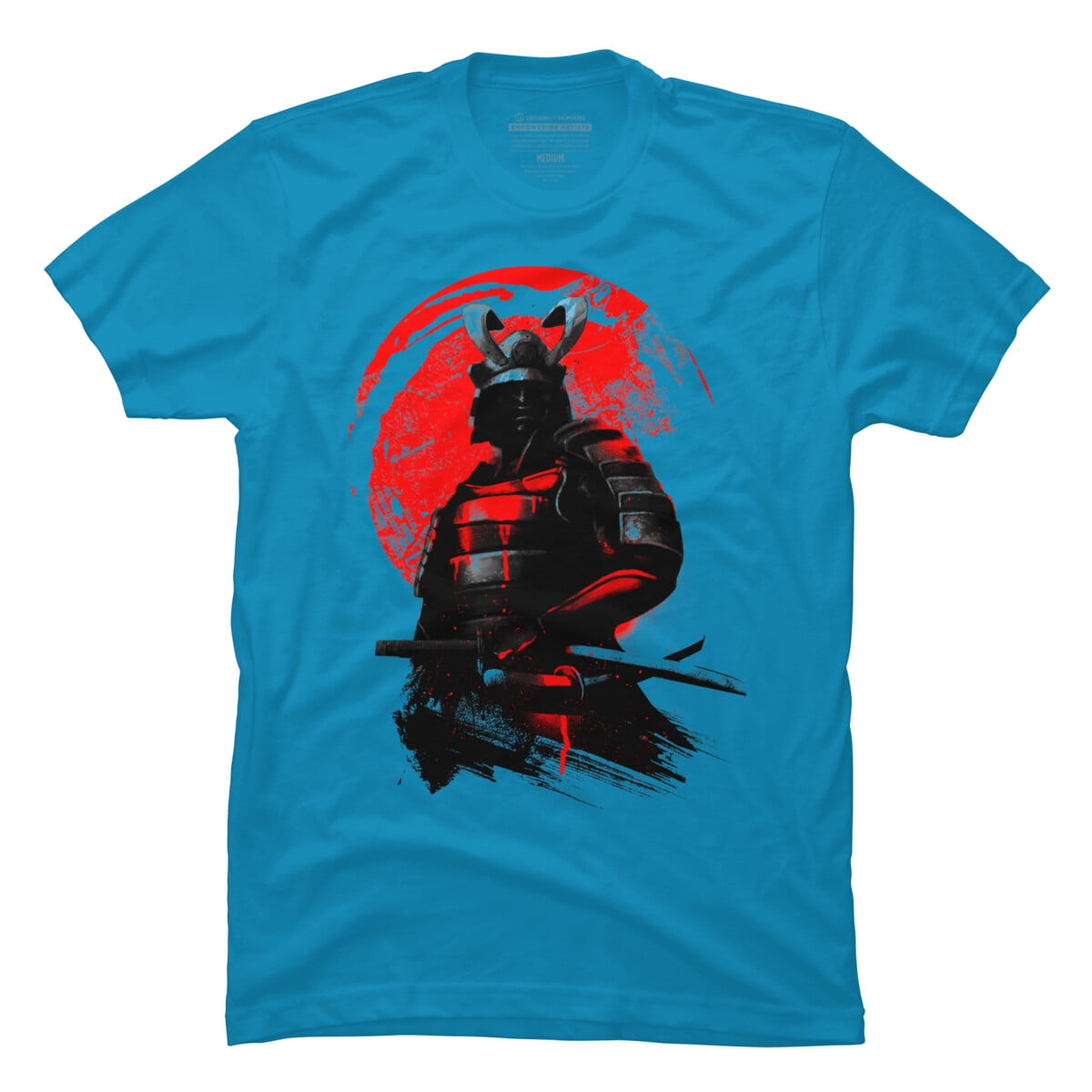 Samurai Warrior Mens Turquoise Blue Graphic Tee - Design By Humans M ...