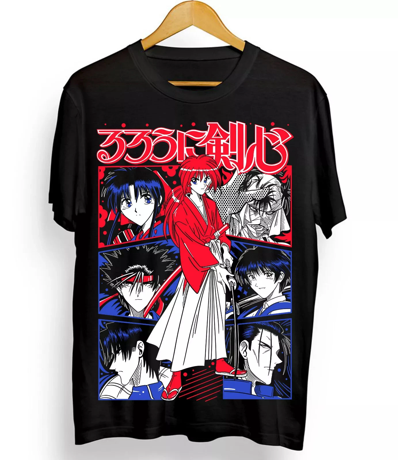 Samurai X Himura Anime Manga Sagara Yukishiro T- Shirt Black All Size ...