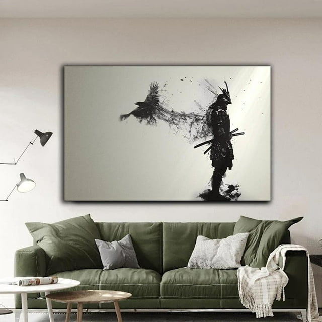 Samurai man canvas prin , samurai canvas painting, wall decor, home ...