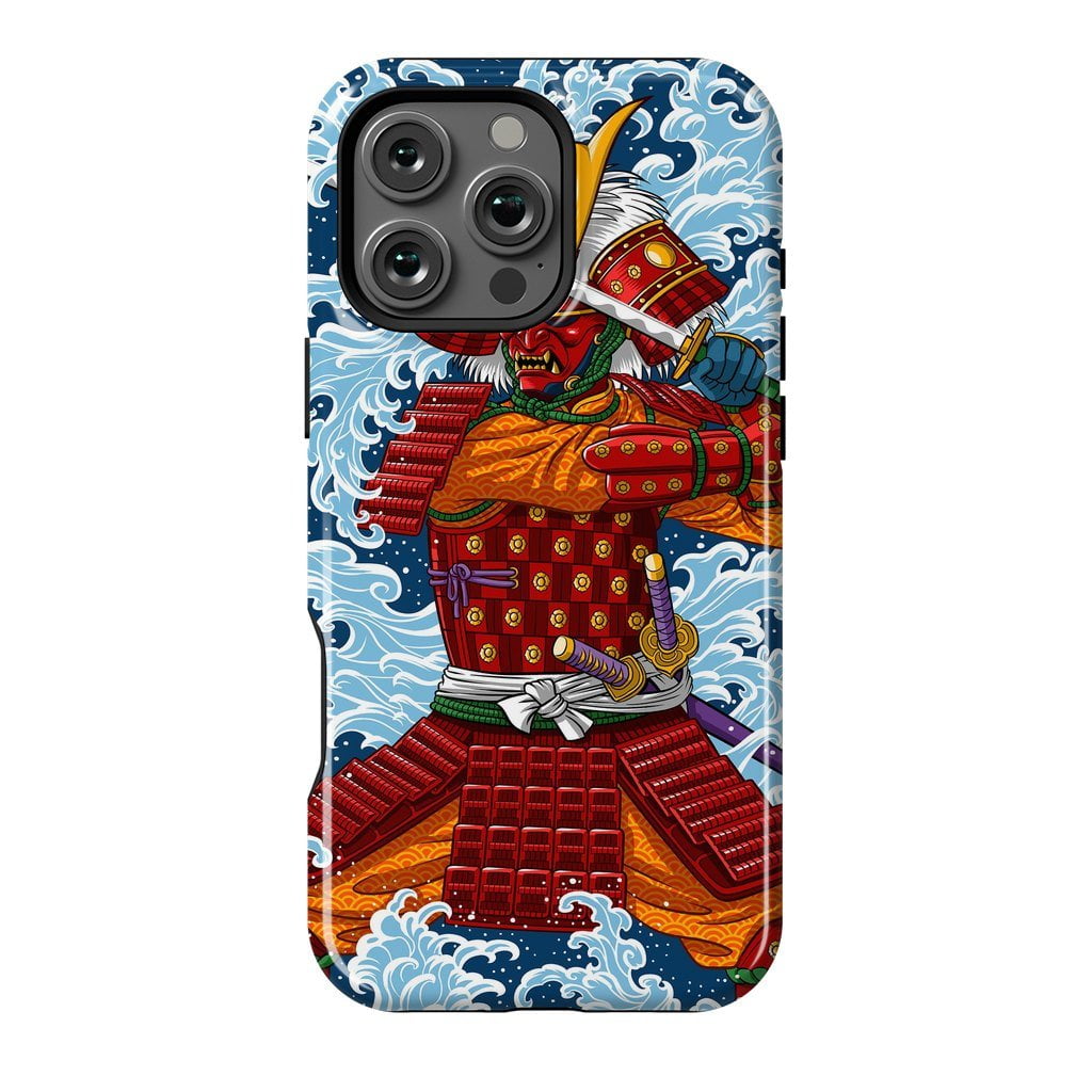 Samurai under Tsunami Japanese Art For iPhone 11 to 17 Pro Max ...