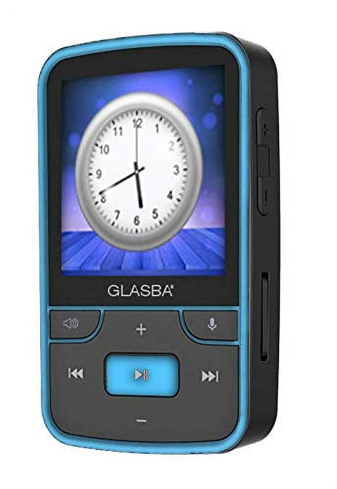 Samvix Glasba4 MP3 Player Blue MP3 Player with Voice Recording 4GB Internal Memory - SD Card up ...