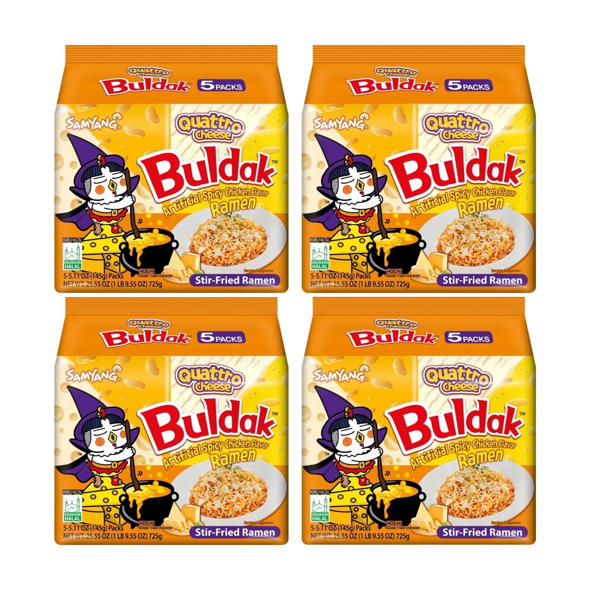 Samyang Buldak Spicy Chicken Flavor Ramen: Quattro Cheese (5-pack)725g ...