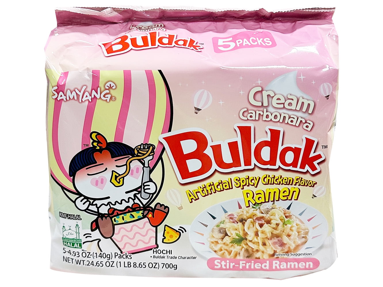 Samyang Buldak Cream Carbonara Hot Chicken Flavor Ramen, 5 Packs, Stir-Fried Korean Spicy Noodle ...