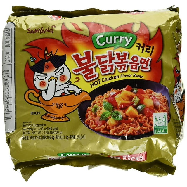 Samyang Instant Spicy Korean Curry Chicken Ramen Halal, 140g x5 - Walmart.com