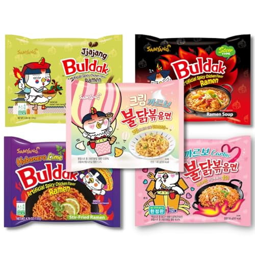 Samyang Buldak Korean Spicy Ramen 5 Flavor Variety Pack - TikTok Ghost ...
