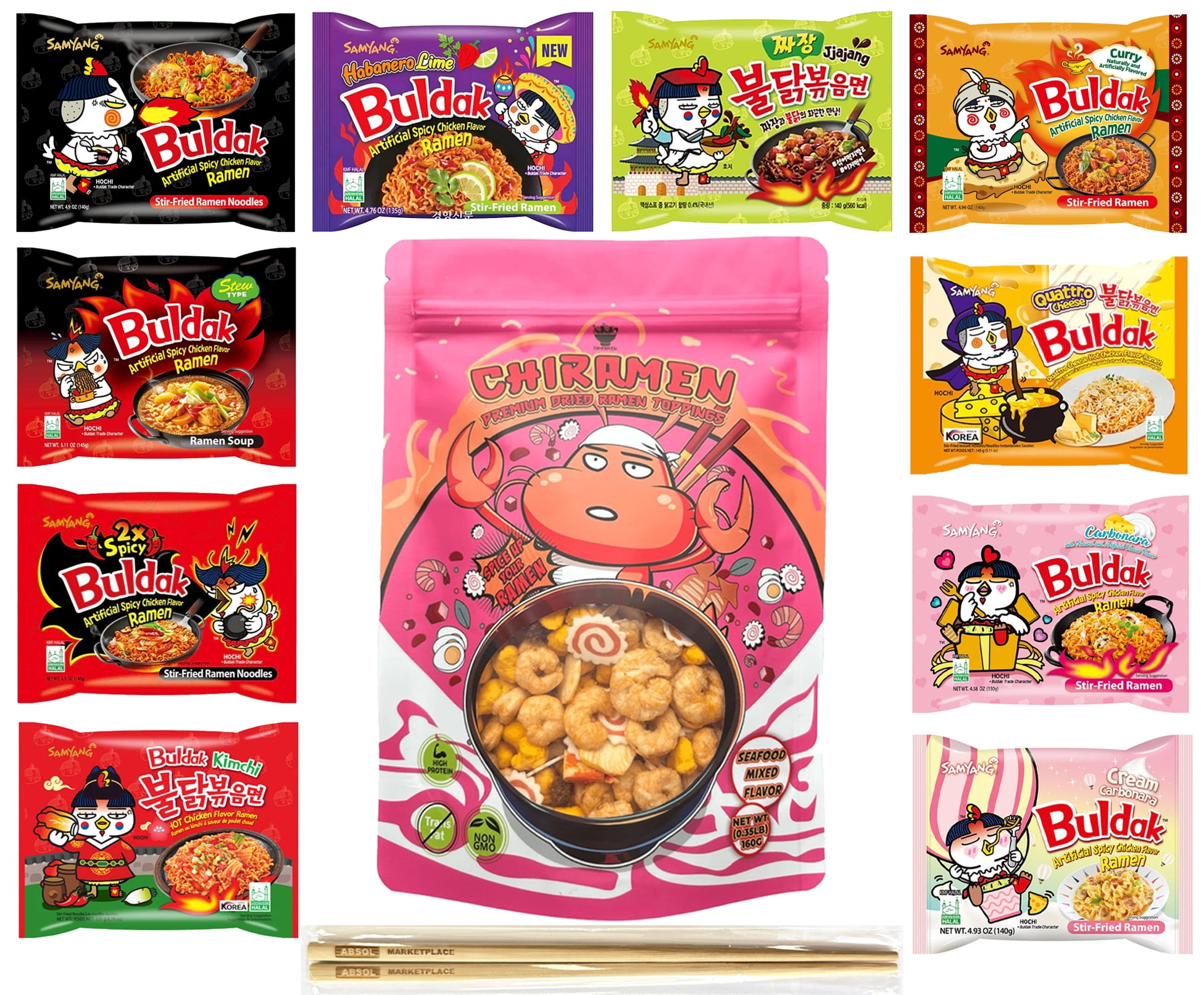 Samyang Buldak Ramen Variety 10 Packs - Original, Stew Type, 2x Spicy ...