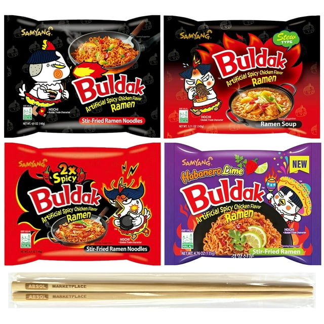 Samyang Buldak Ramen Variety 4 Packs - Original, Stew, X2 Spicy ...