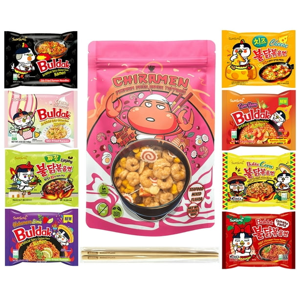 Samyang Buldak Ramen Variety 8 Packs - Original, Cream Carbo, Tom Yum ...