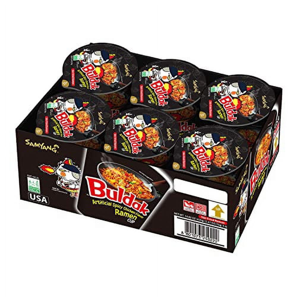 Samyang Buldak Korean Spicy Hot Chicken Stir-Fried Cup Noodles, Fiery ...