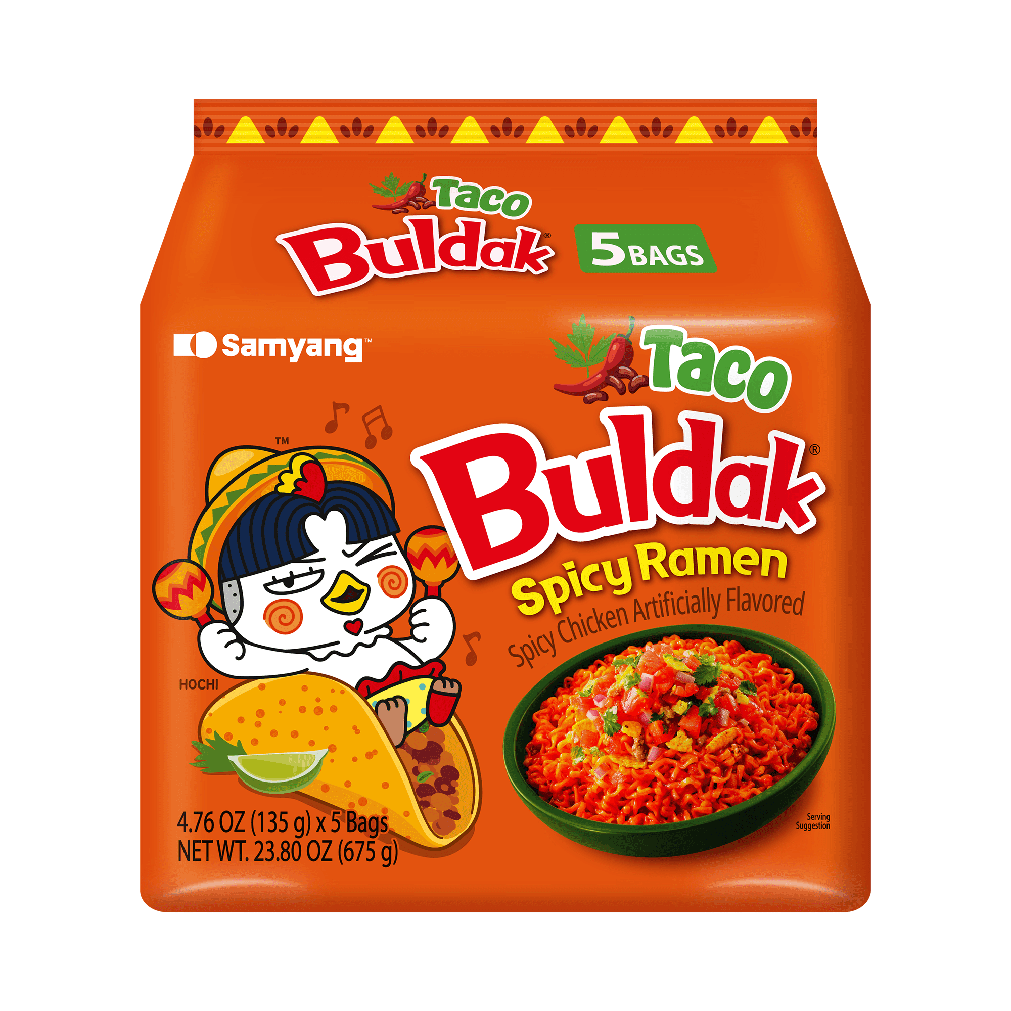 Samyang Buldak Spicy Taco Flavor Ramen, 4.76 oz, 5 Pack - Walmart.com