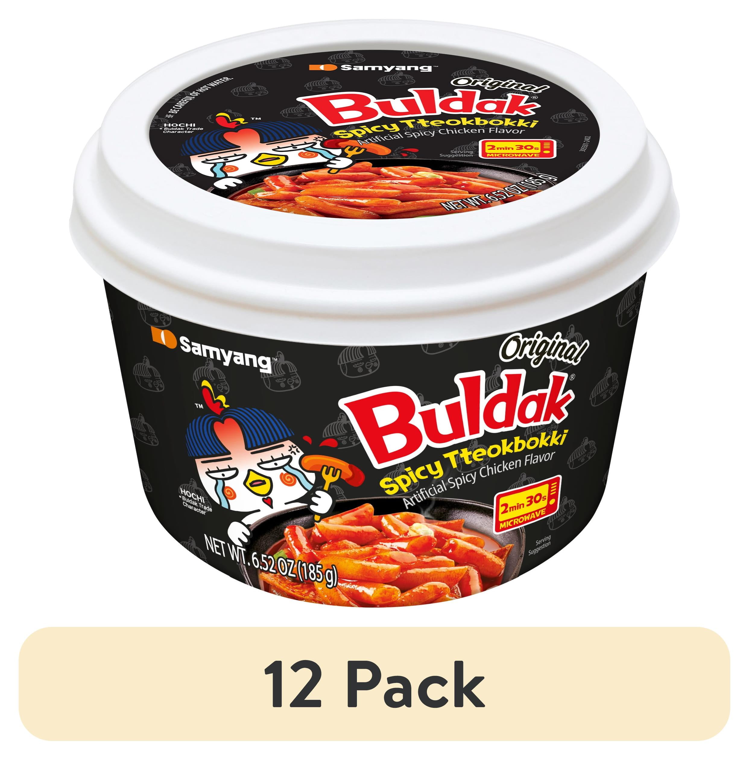 (12 pack) Samyang Topokki Hot Chicken Bowl - Buldak Tteokbokki (185g) - Walmart.com