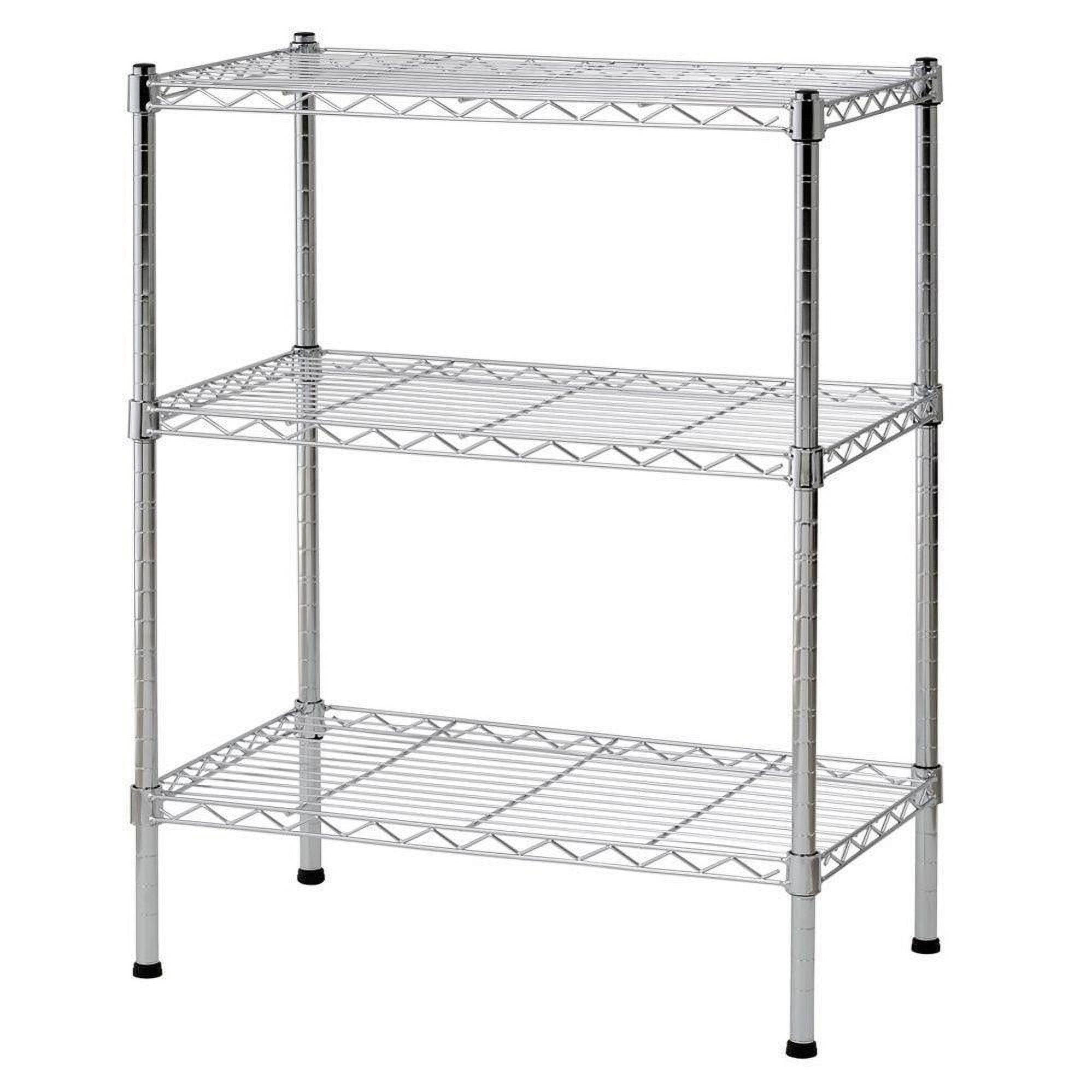 SamyoHome 3-Tier Adjustable Wire Multiuse Organizing Rack, Silver ...