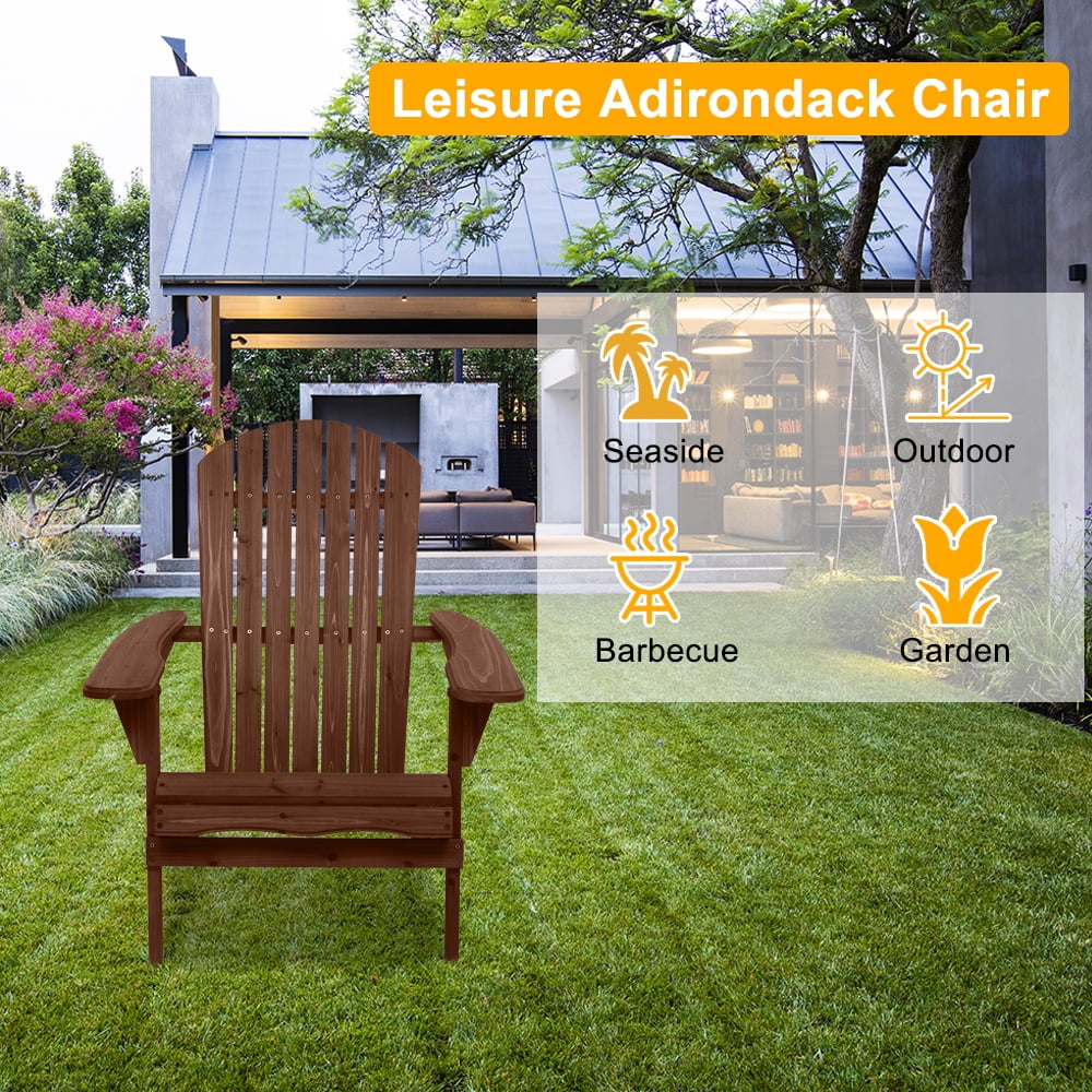 SamyoHome Adirondack Chair, Outodoor Wood Chair, Weather Resistant ...