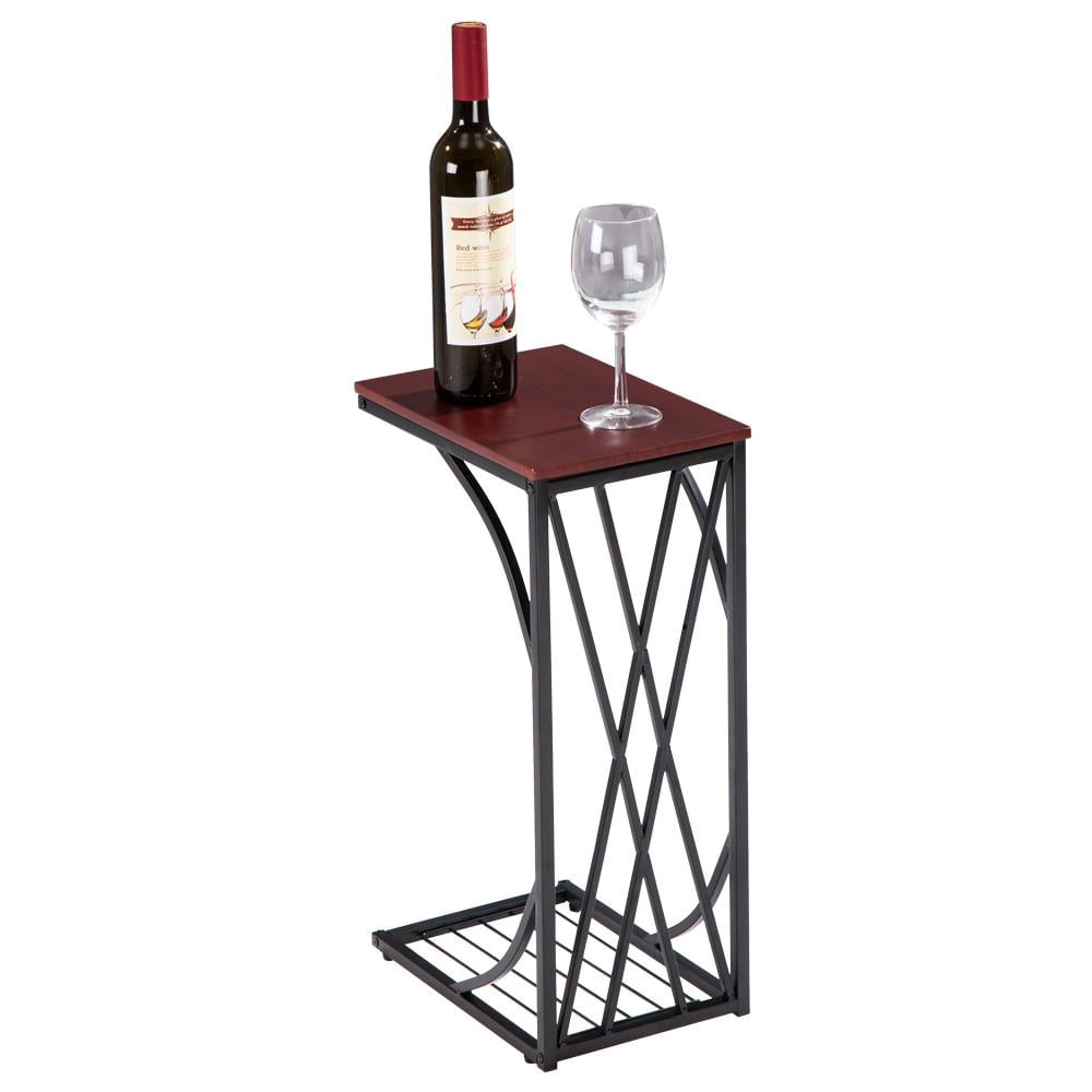SamyoHome C-Shaped Snack Table Heavy-Duty Sofa Side Table for Living ...