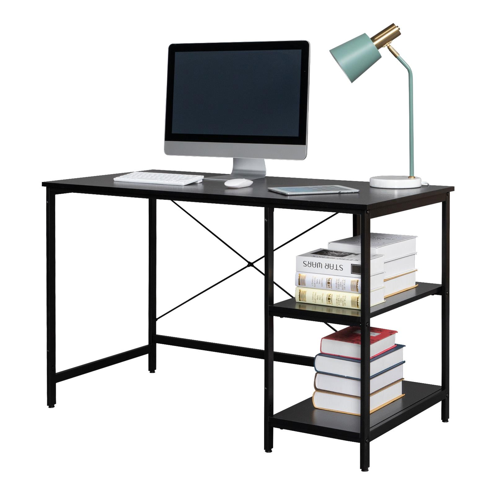 SamyoHome Computer Desk with Shelves, 47" Home Office Desk with Storage ...