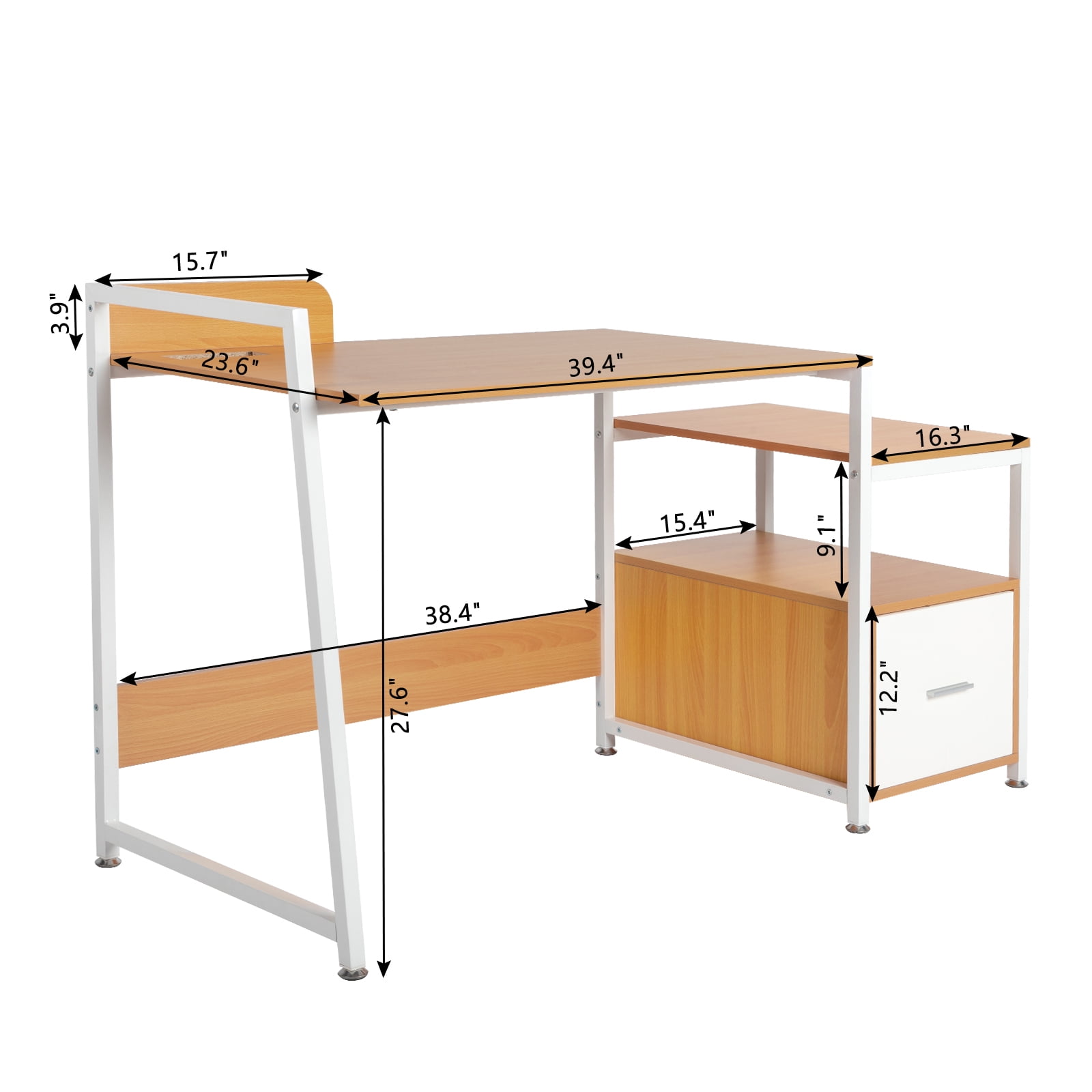 SamyoHome Computer Desk with Storage Charging Station,Home Office ...