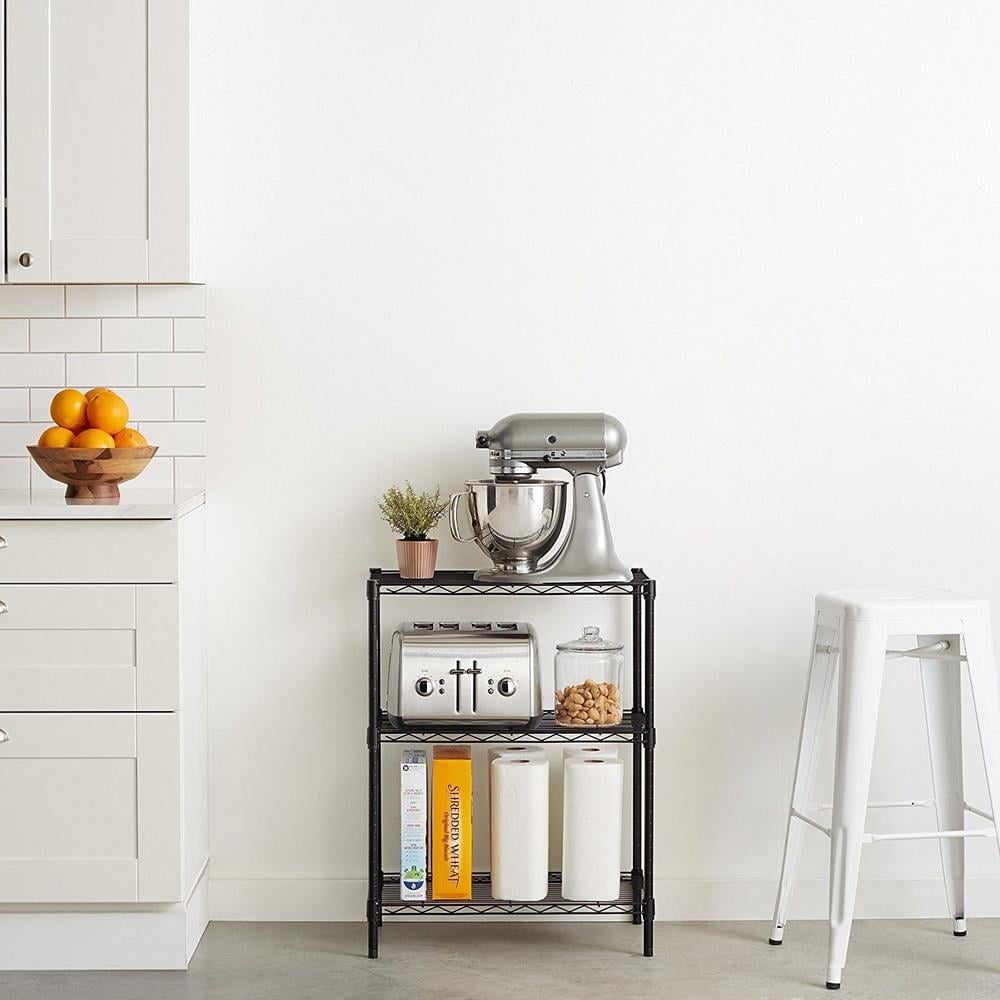 SamyoHome Kitchen Bathroom Storage Wire Shelving 3-Tier Corner Storage ...