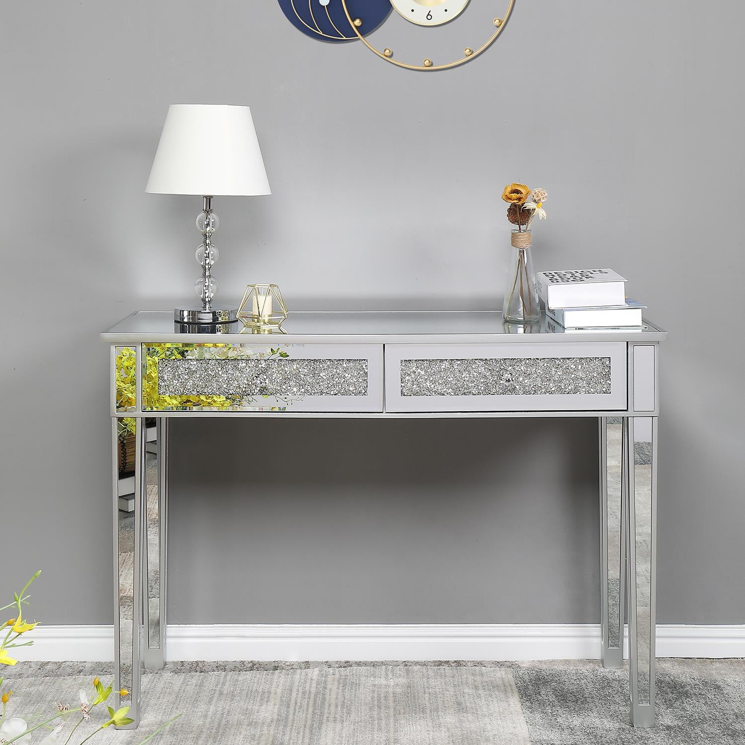 Free Shipping! SamyoHome Laptop Table, Study Desk with 2 Broken Glass ...