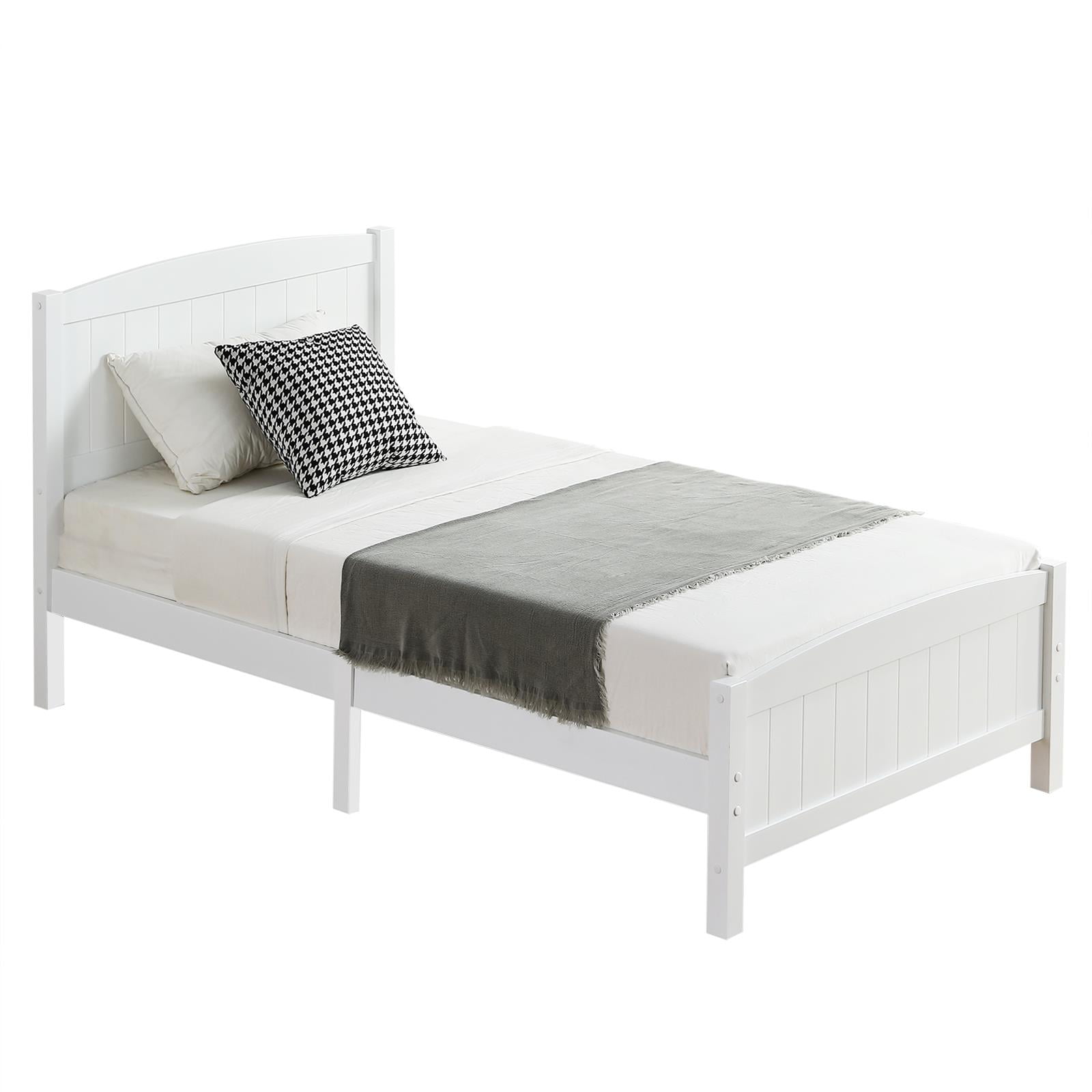 SamyoHome Sturdy Solid Wood Twin Bed Frame, Single Layer Full-Strip ...