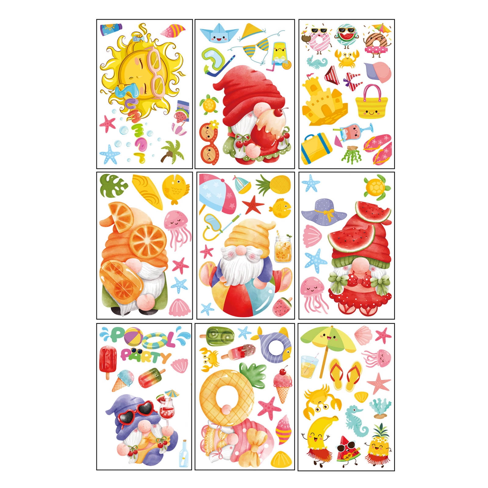 Samzpon 9 Sheet Back To School Window Clings Gnome Pencil Book Globe ...